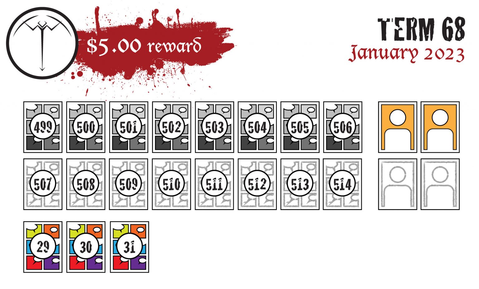 January rewards checklist – Black Pharaoh Comix