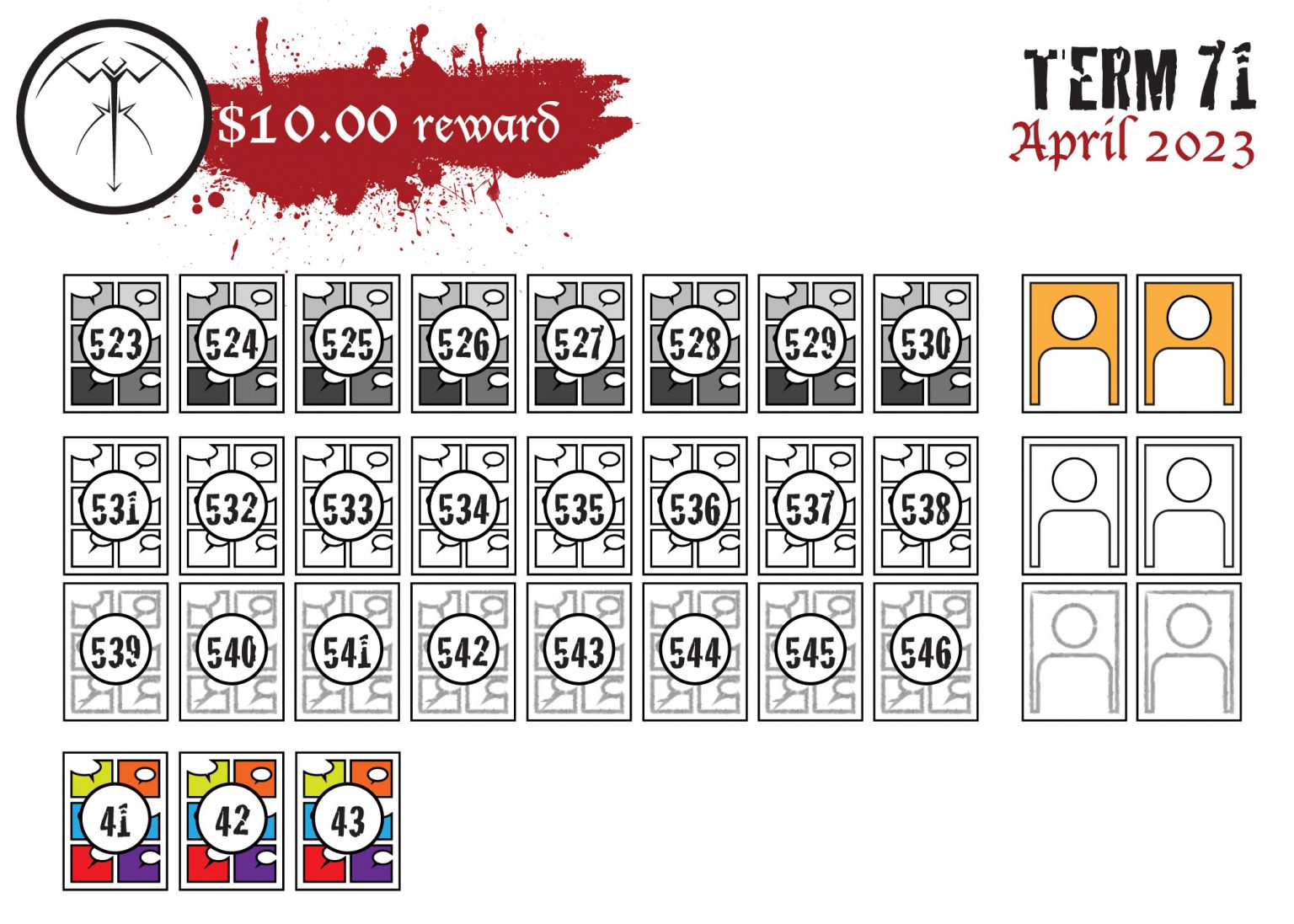 March rewards checklist – Black Pharaoh Comix